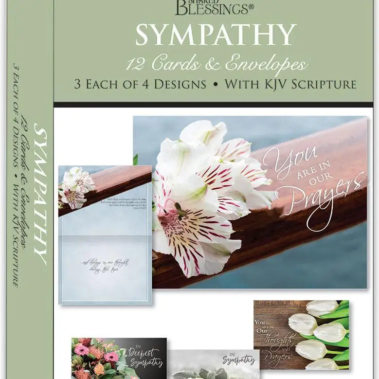 Sympathy Bouquets - Assorted Sympathy Cards Box of 12 – Fresh Finds Gifts